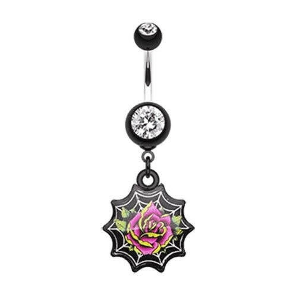 Black Widow's Rose Belly Button Ring - Walmart.com