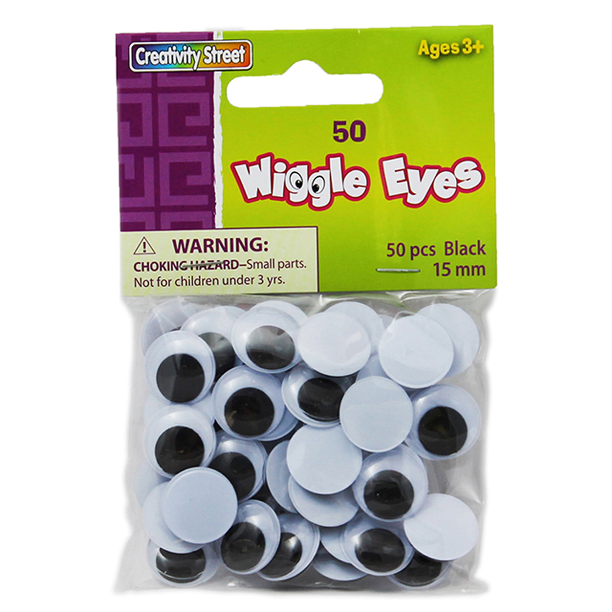 Black Wiggle Eyes, 15mm - 12 Packs of 50 - Walmart.com
