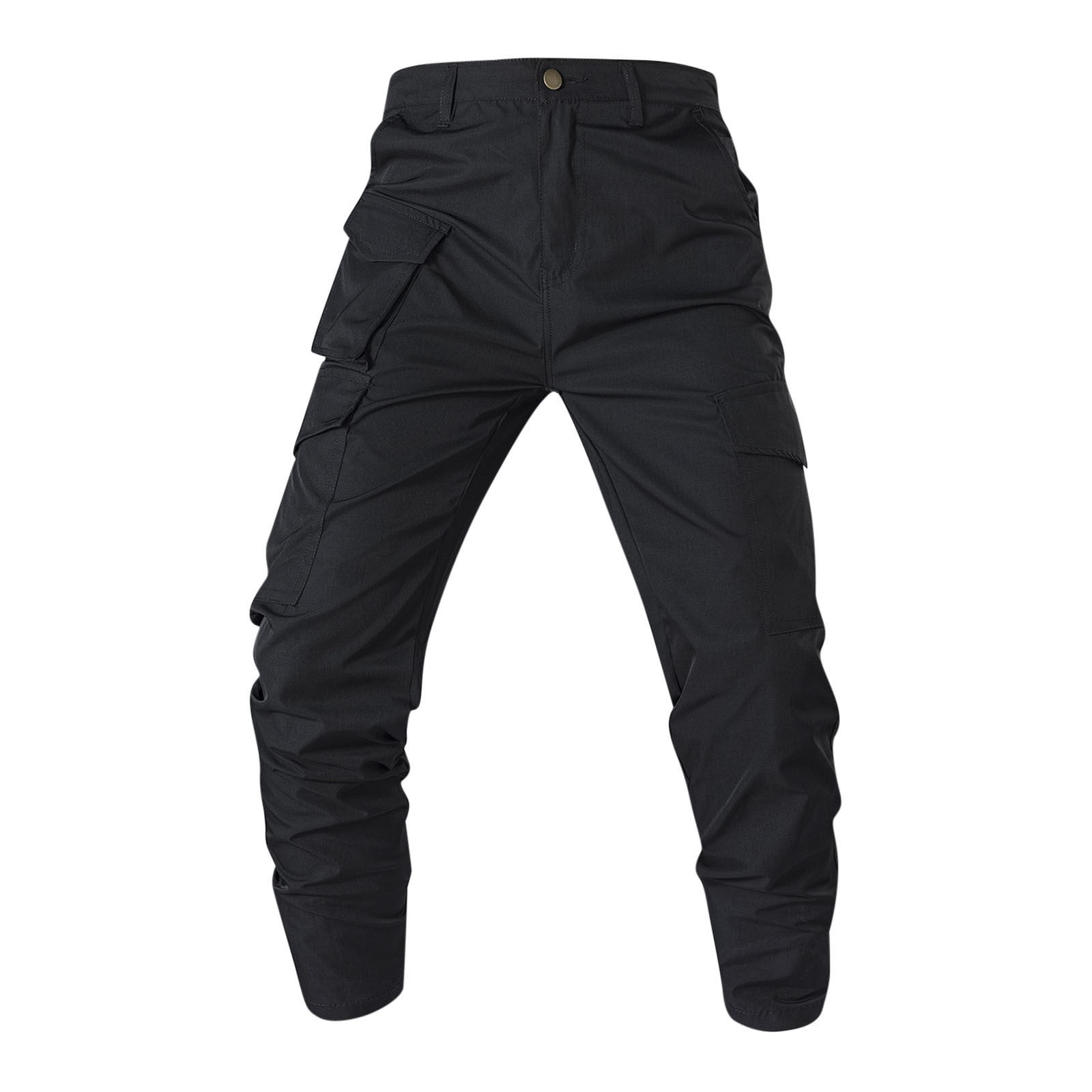 Black Wild Cargo Going Out Pants for Mens Fall Summer Spandex Loose Fit Thin Straight Leg Plain ...