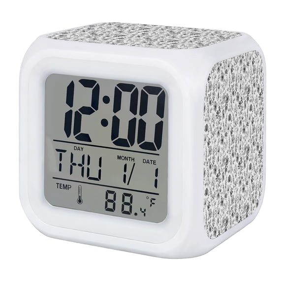 Black Wildflowers Digital Alarm Clock for Bedrooms, Smart LED Alarm ...