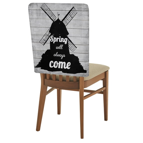 Black Windmill Chair Back Covers Set of 8 Spring Will Always Come ...