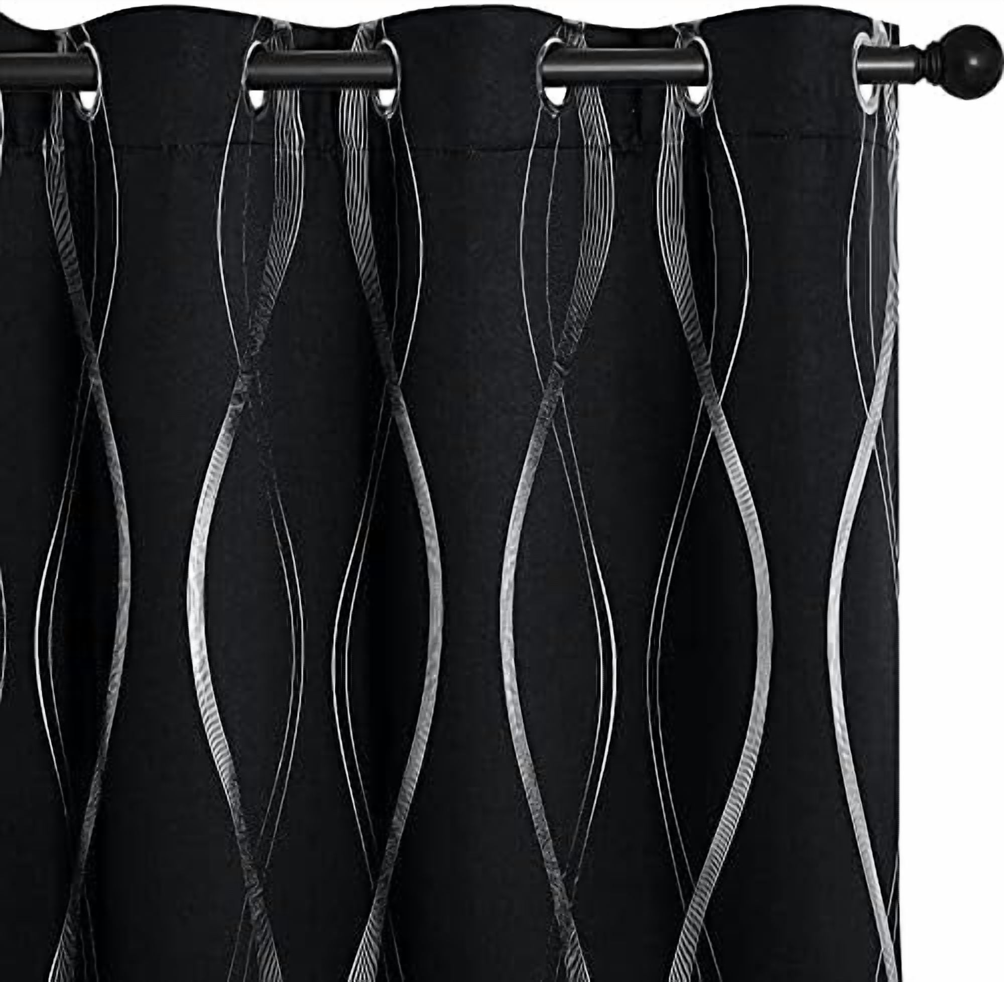 Black Out Window Curtains for Bedroom, Microfiber Noise Reducing ...