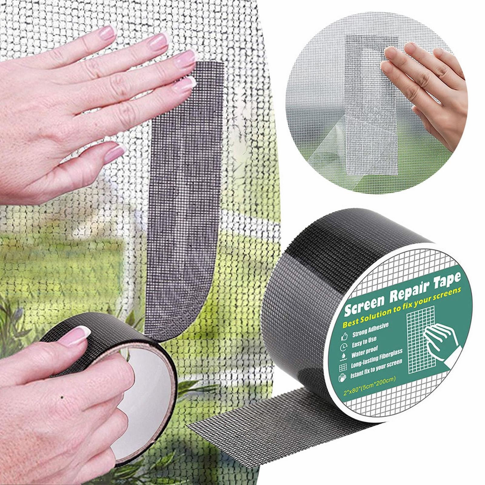 Black Window Screen Repair Tape, 2 in X 80 in Screen Repair Kit for ...