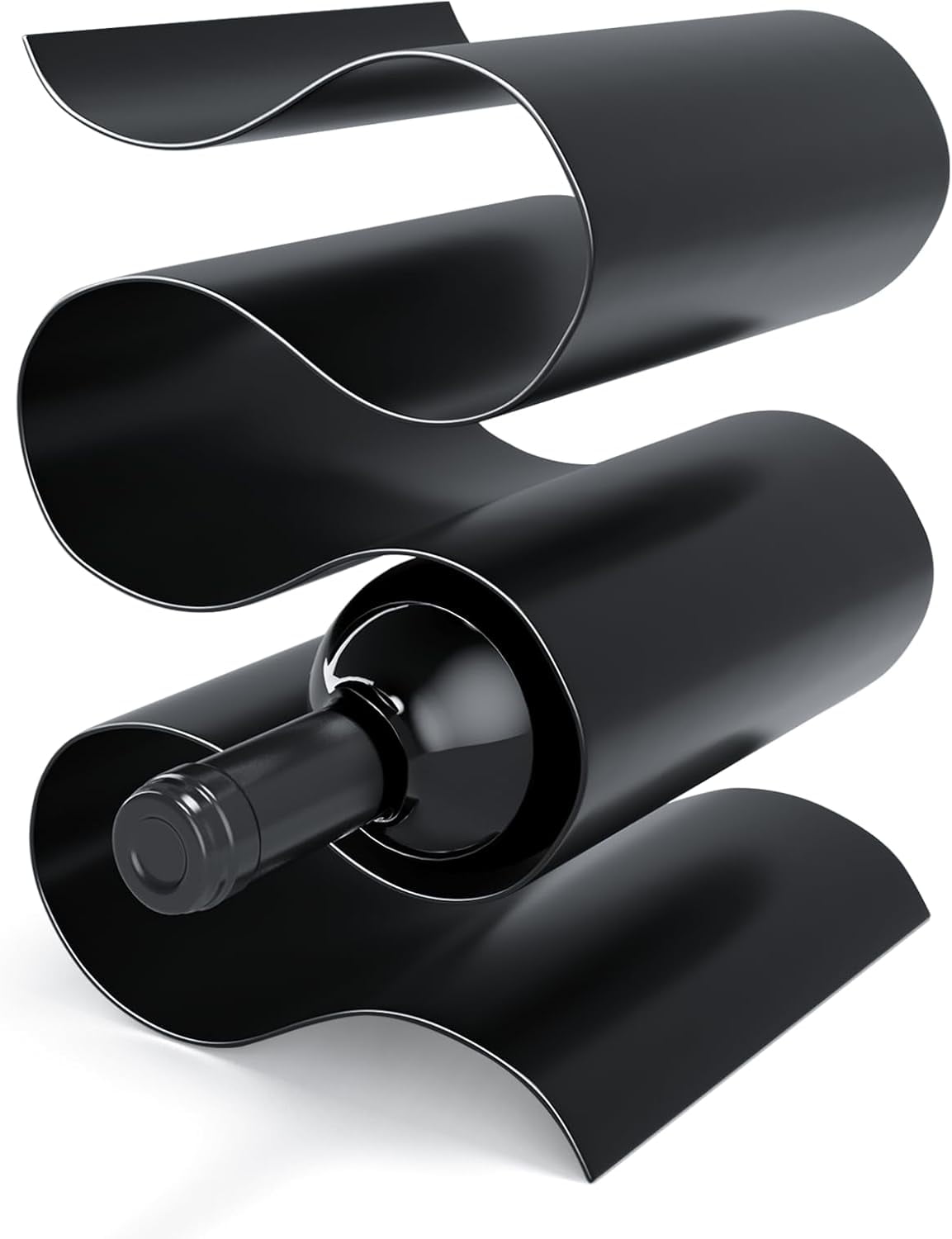 Black Wine Rack Countertop, Modern Metal Wine Rack for Inside Cabinet ...
