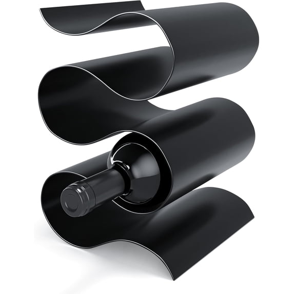 Black Wine Rack Countertop, Modern Metal Wine Rack for Inside Cabinet ...