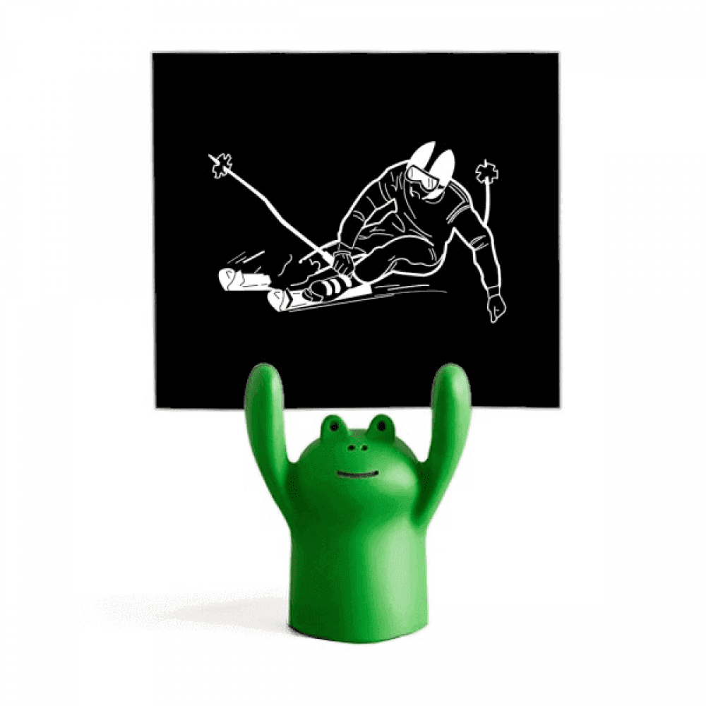 Black Winter Sport Skiing Pattern Illustration Memo Holder Cartoon ...