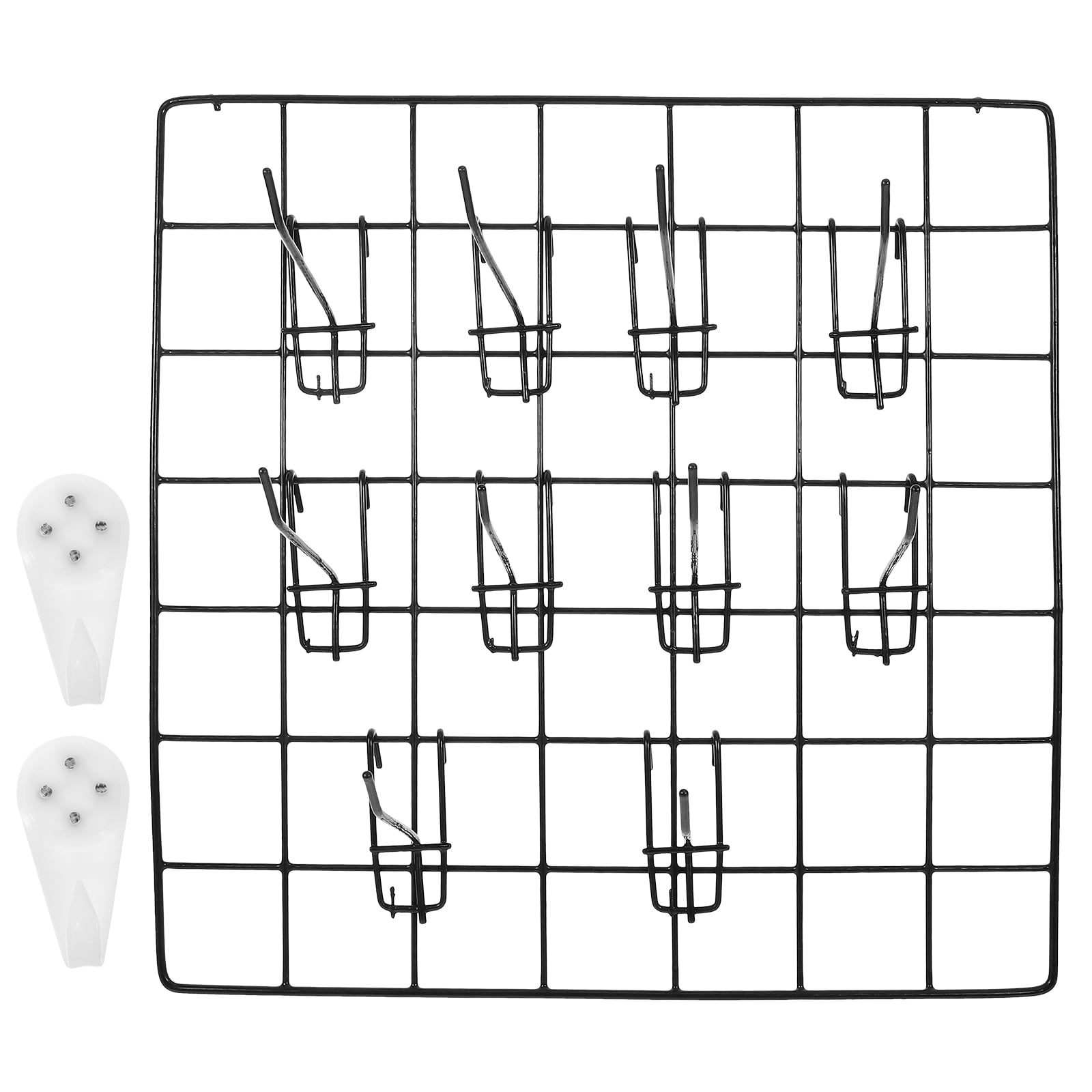 Black Wire Grid Wall Panel with Nail and 10pcs Hooks 35x35 Square ...