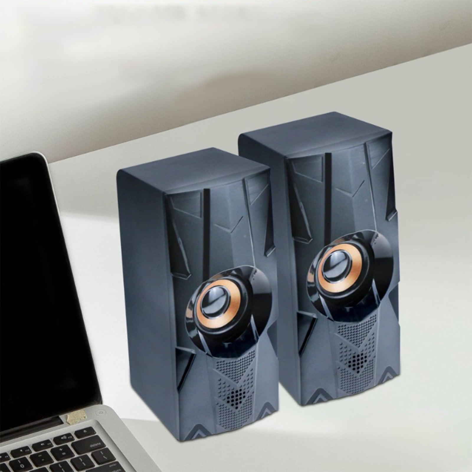 Black Wired Usb Computer Speakers Stereo Sound System Plug And Play ...