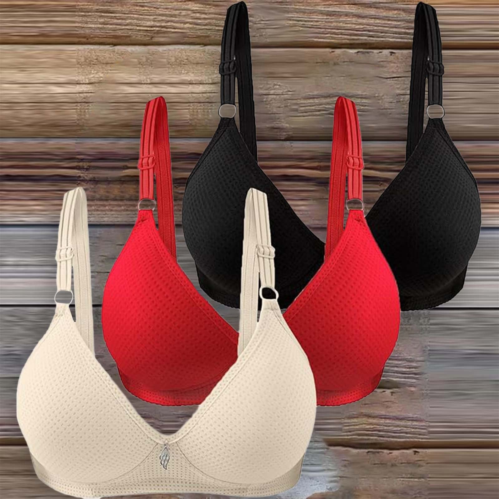 Black Wireless Bras for Women Up Wireless Solid Color Underwear ...