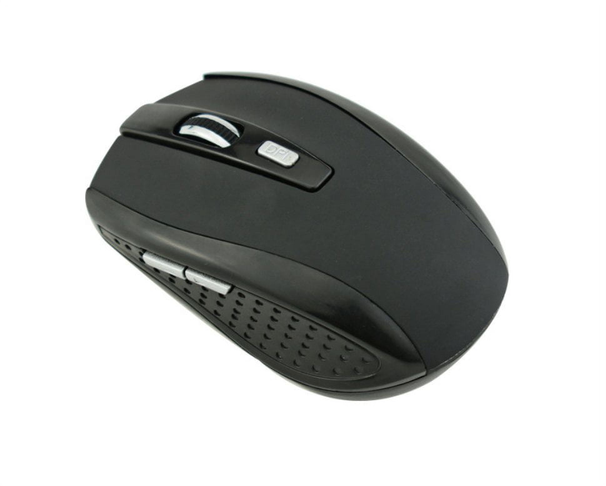 Black Wireless Mouse, Optical USB 2.0 Receiver, Adjustable DPI, Laptop ...