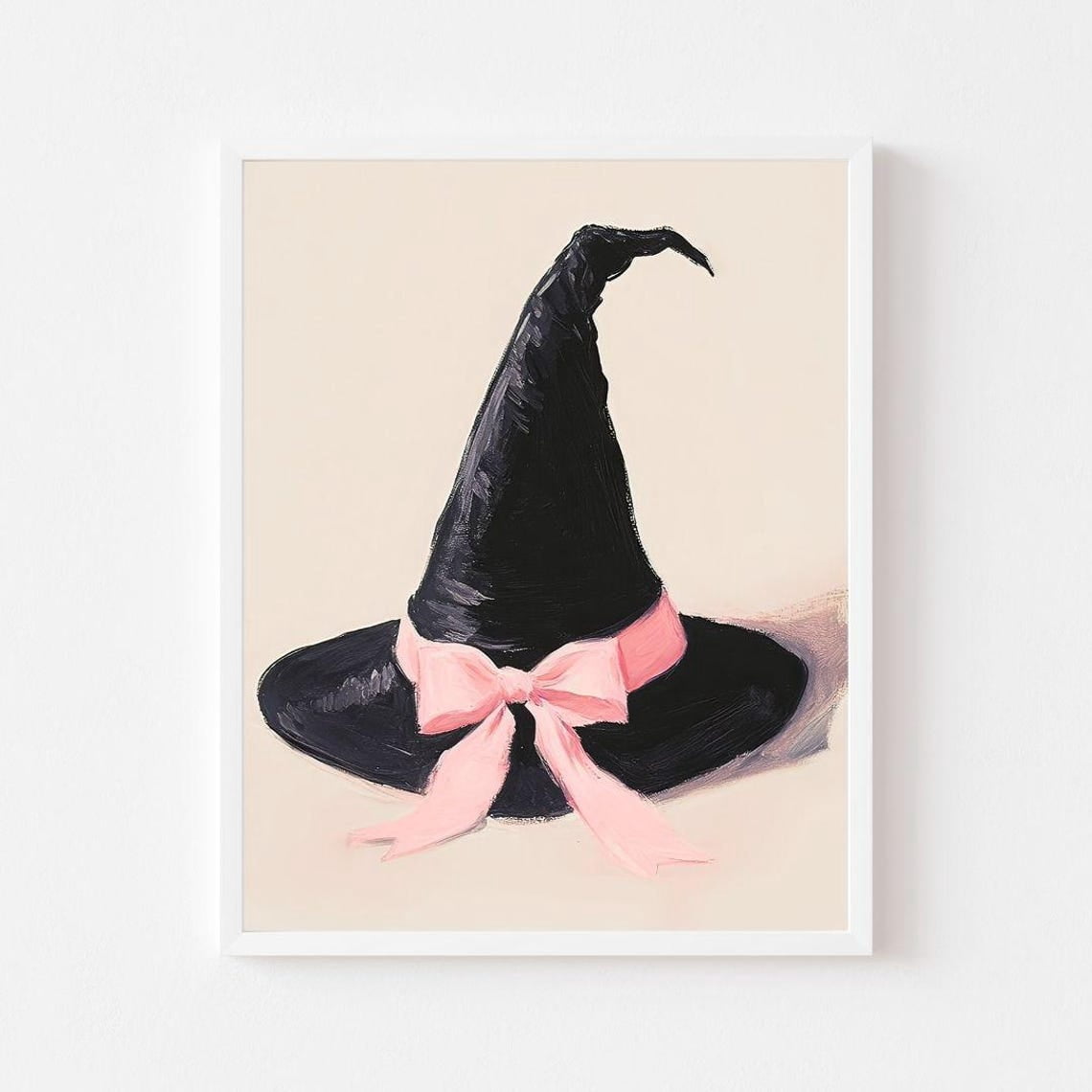 Black Witch Hat With Pink Bow Painting Hocus Pocus Wall Art Print Girl ...