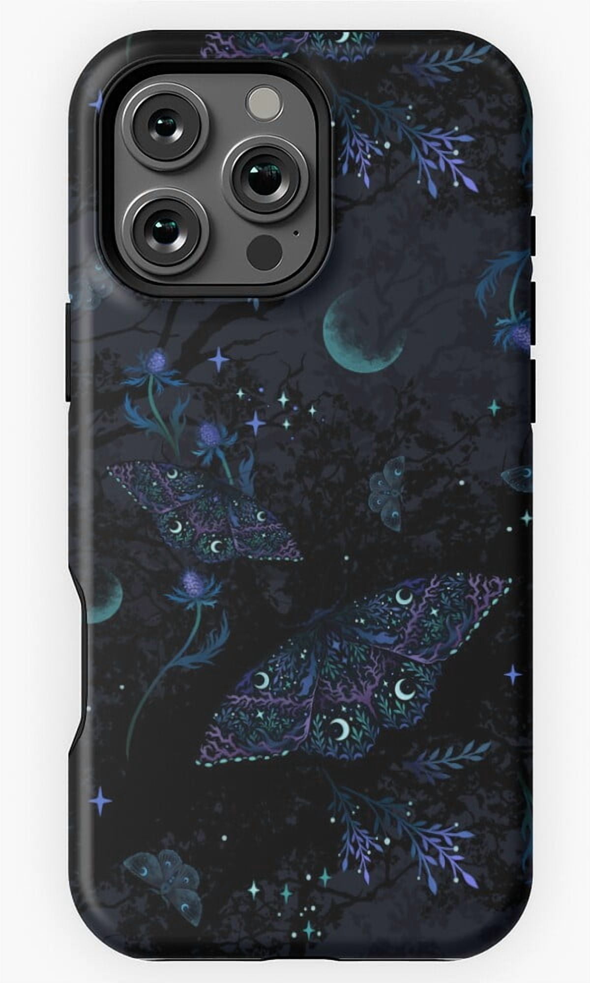 Black Witch Moth Gothic Pattern Phone Case Compatible with iPhone 11 to ...