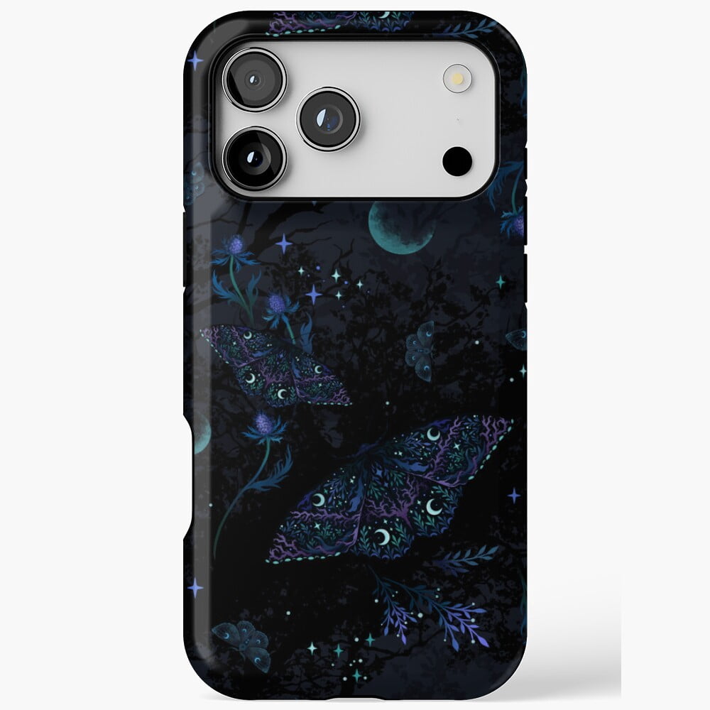 Black Witch Moth Pattern Gothic Celestial Mystic Dark Insect Case for ...