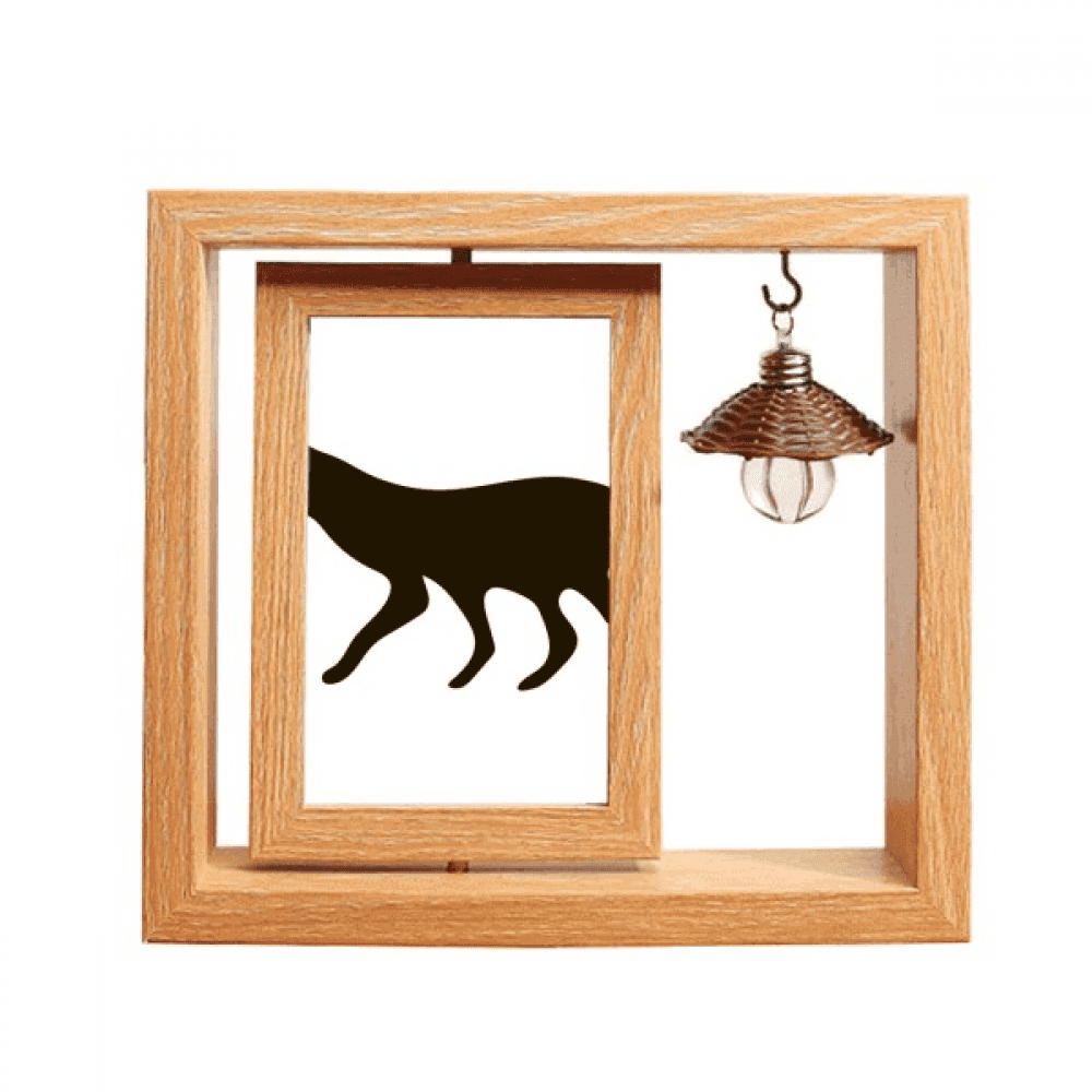 Black Wolf Animal Portrayal Wooden Rotating Picture Photo Frame 4x6 ...