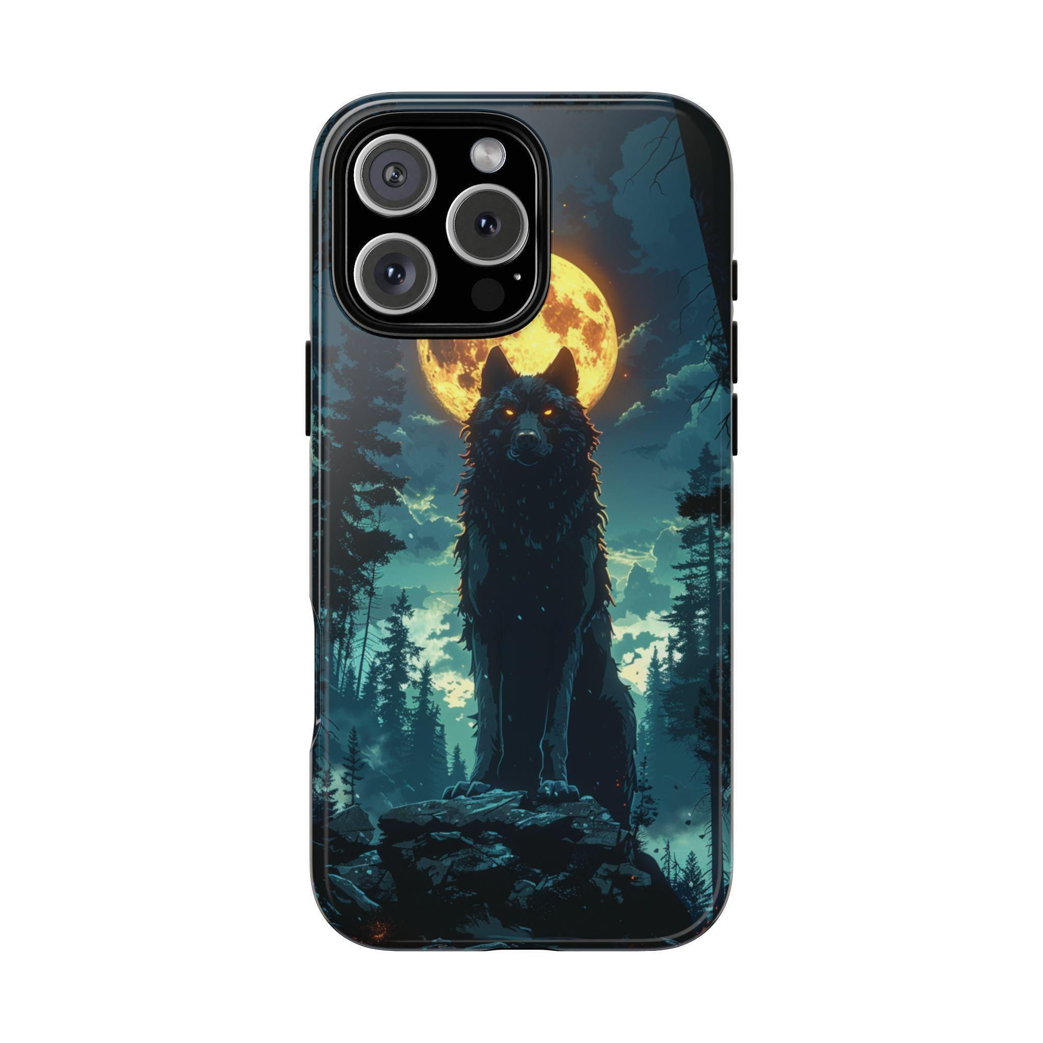 Black Wolf Full Moon Forest Night King Beast Theme Phone Case 17 16 15 ...
