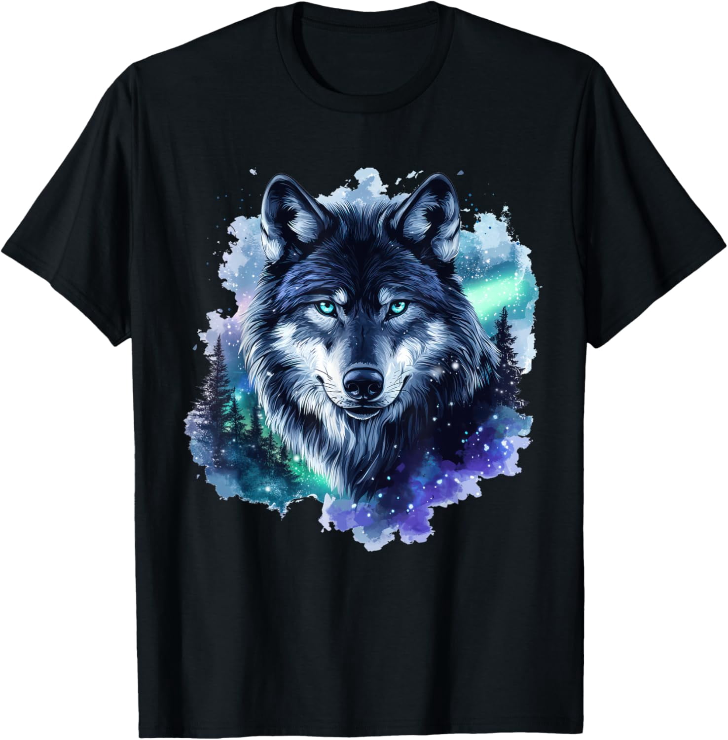 Black Wolf Modern Graphic T-Shirt Shirts - Walmart.com