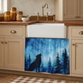 Black Wolf Night Small Cabinet Curtains 10.8"W x 13.4"L, Abstract ...