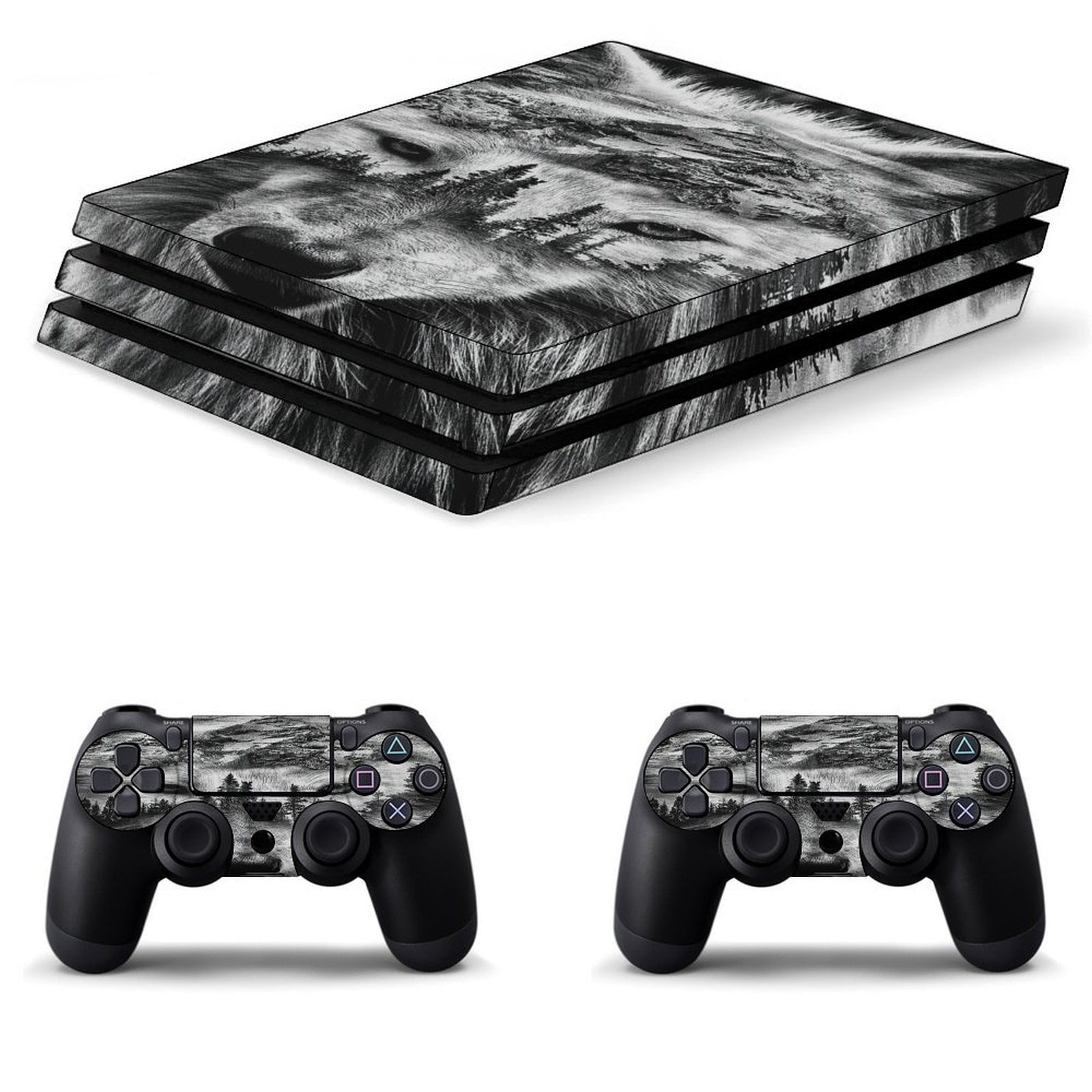 Black Wolf Painting PS4/PS4 Pro/PS4 Slim Skin Sticker For Console And ...