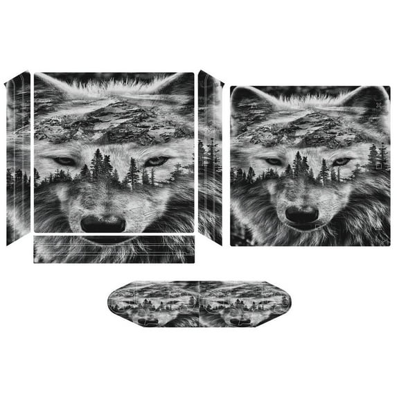 Black Wolf Painting PS4 Pro/PS4 Slim Skin Sticker For Console And ...
