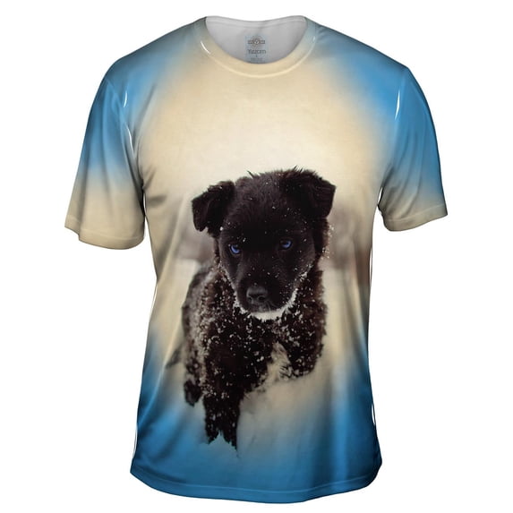 Black Wolf Puppy Mens T-Shirt All Over Print - Walmart.com