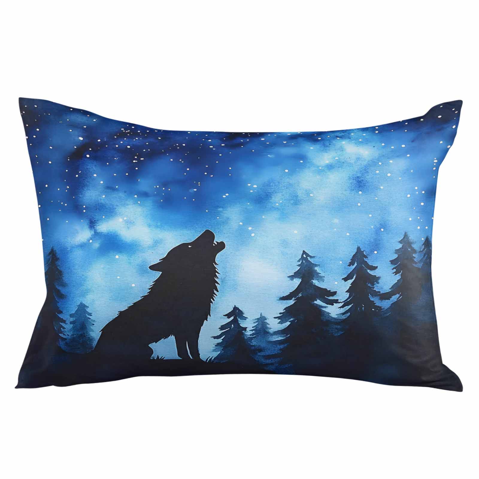 Black Wolf Silhouette Throw Pillow Cover 20 x 26 Inch Decorative Pillow ...