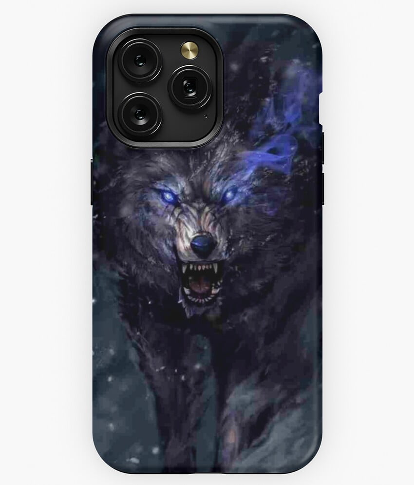 Black Wolf with Blue Eyes Nature Animal Graphic A10227 Phone Case for ...