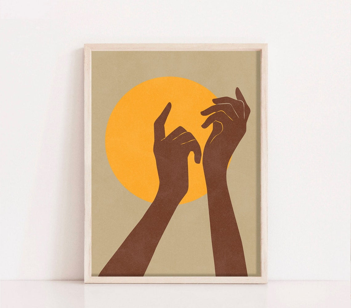 Black Woman Art Print, Feminist Hands Poster Unframed Paper Print ...