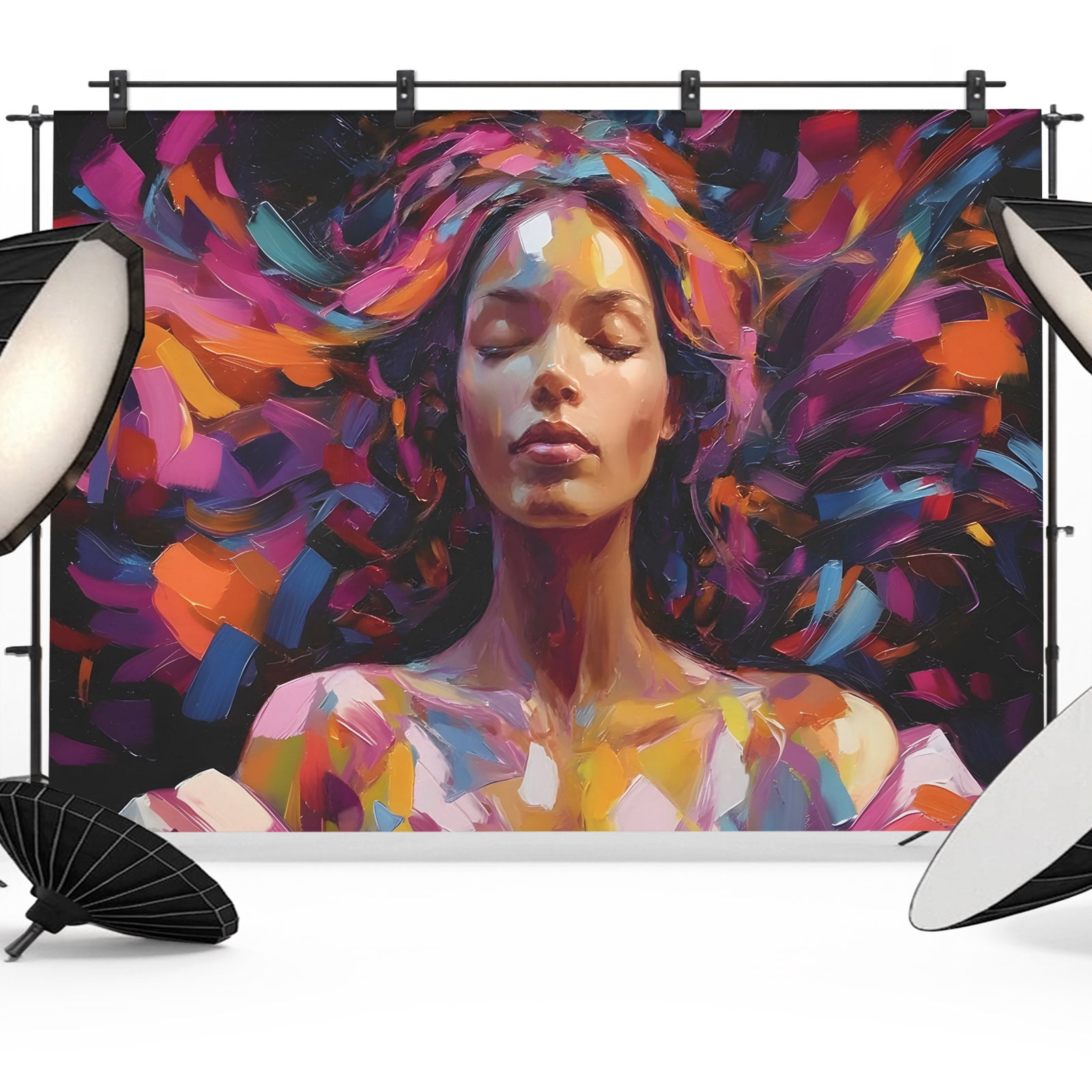 Black Woman Backdrops for Photography, Colorful Abstract African ...