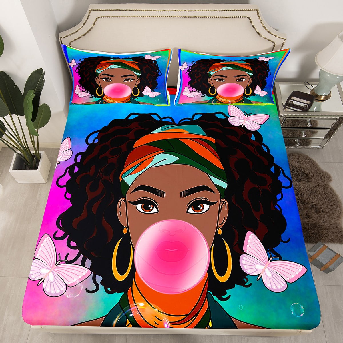 Black Woman Bed Sheets for Girls Twin,American African Black Girls ...
