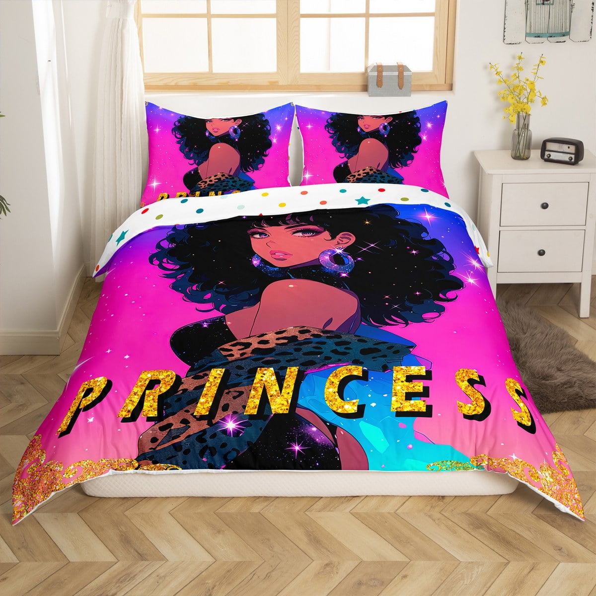 Black Woman Bedding Sets King,American African Black Comforter Cover ...
