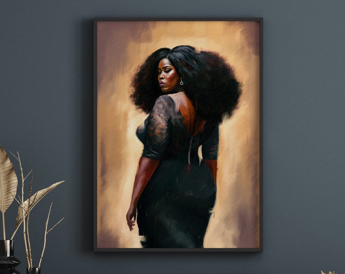 Black Woman Body Positive Art, Physical Print Poster, Black Art ...