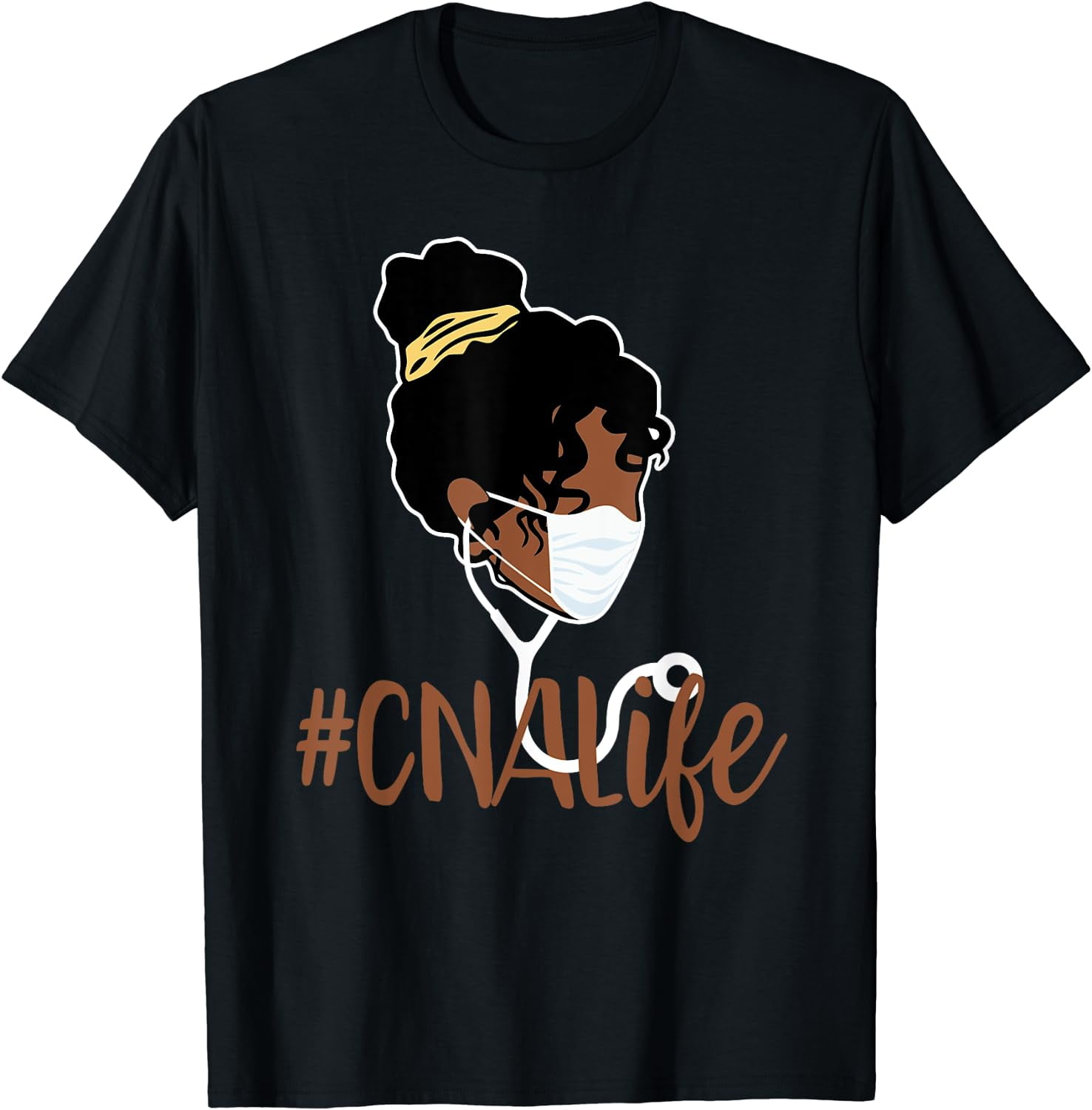 Black Woman CNA Life Emergency Nurse Assitant First Aider T-Shirt ...
