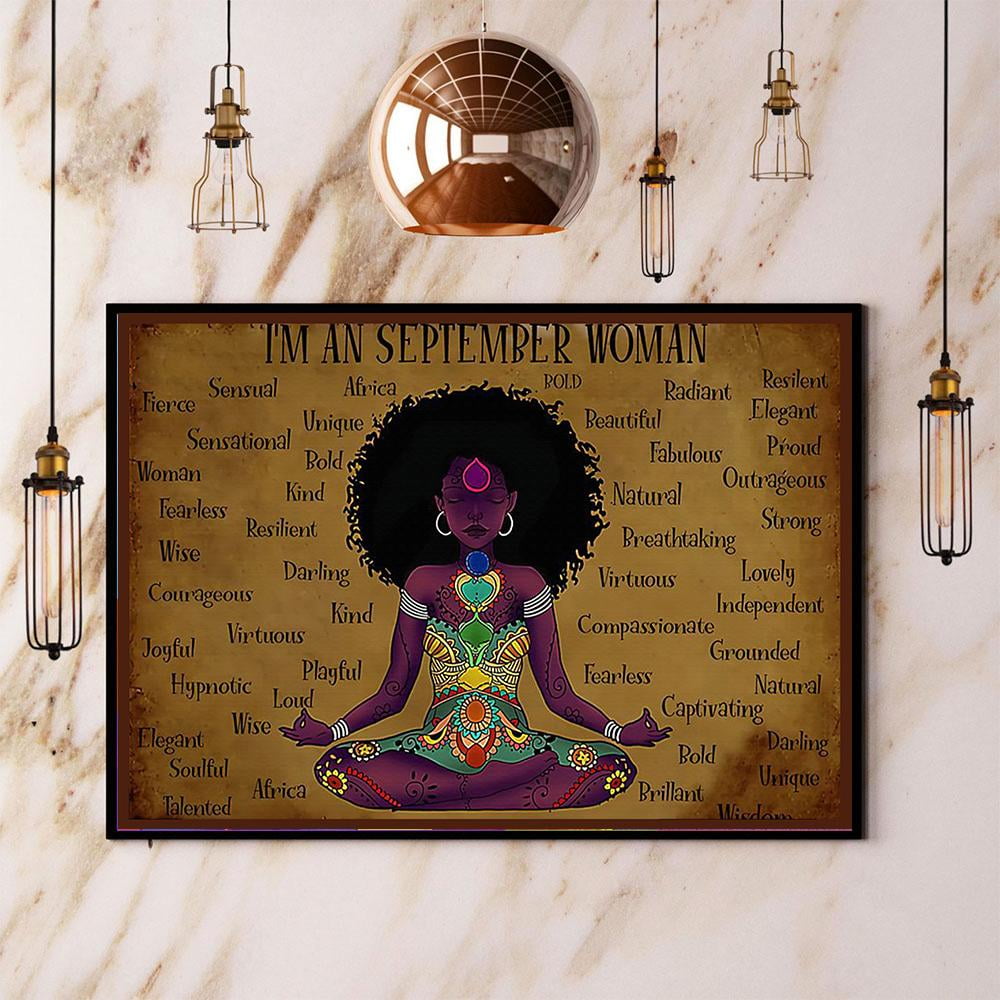 Black Woman I'M An September Woman Paper Poster No Frame Matte Wall Art ...