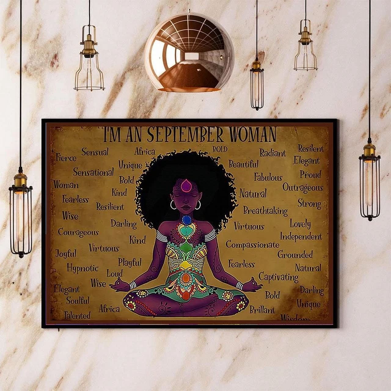 Black Woman I'M An September Woman Paper Poster No Matte Wall Art Decor ...