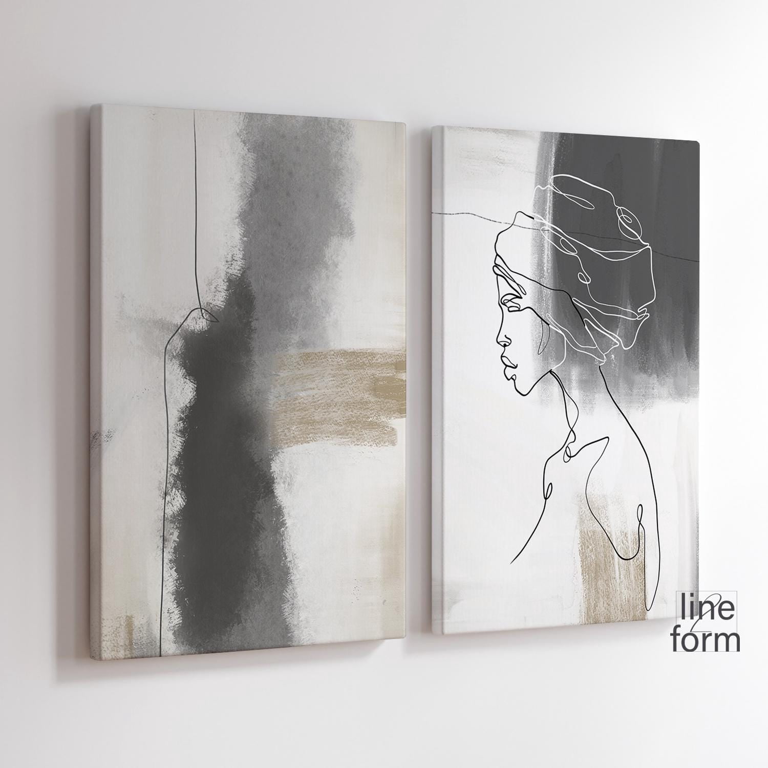 Black Woman Line Art Prints Abstract Modern Sketch Home Decor Office ...