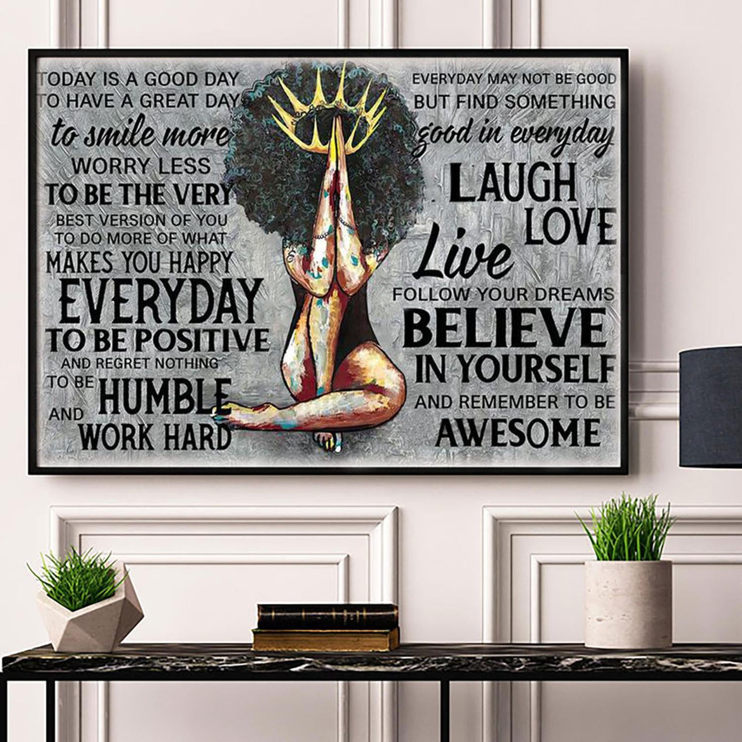 Black Woman Portrait Poster Afro Queen Portrait I Am Enough Poster ...