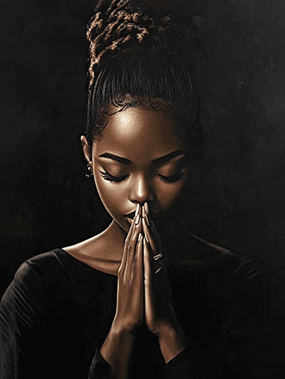 Black Woman Praying Canvas Art Print， Suitable for Living Room， Bedroom ...
