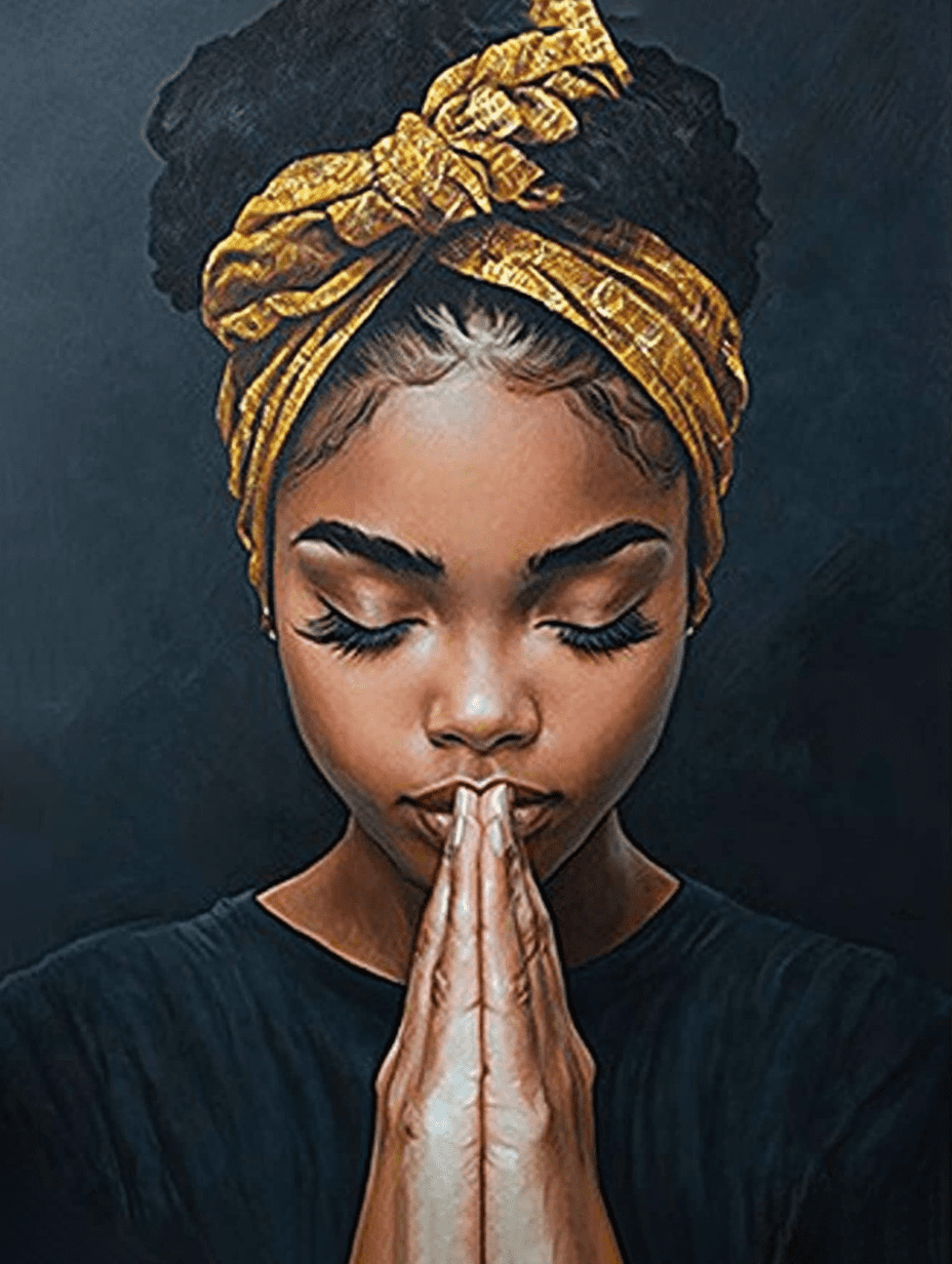 Black Woman Praying Canvas Wall Art，Suitable for Living Room， Bedroom ...