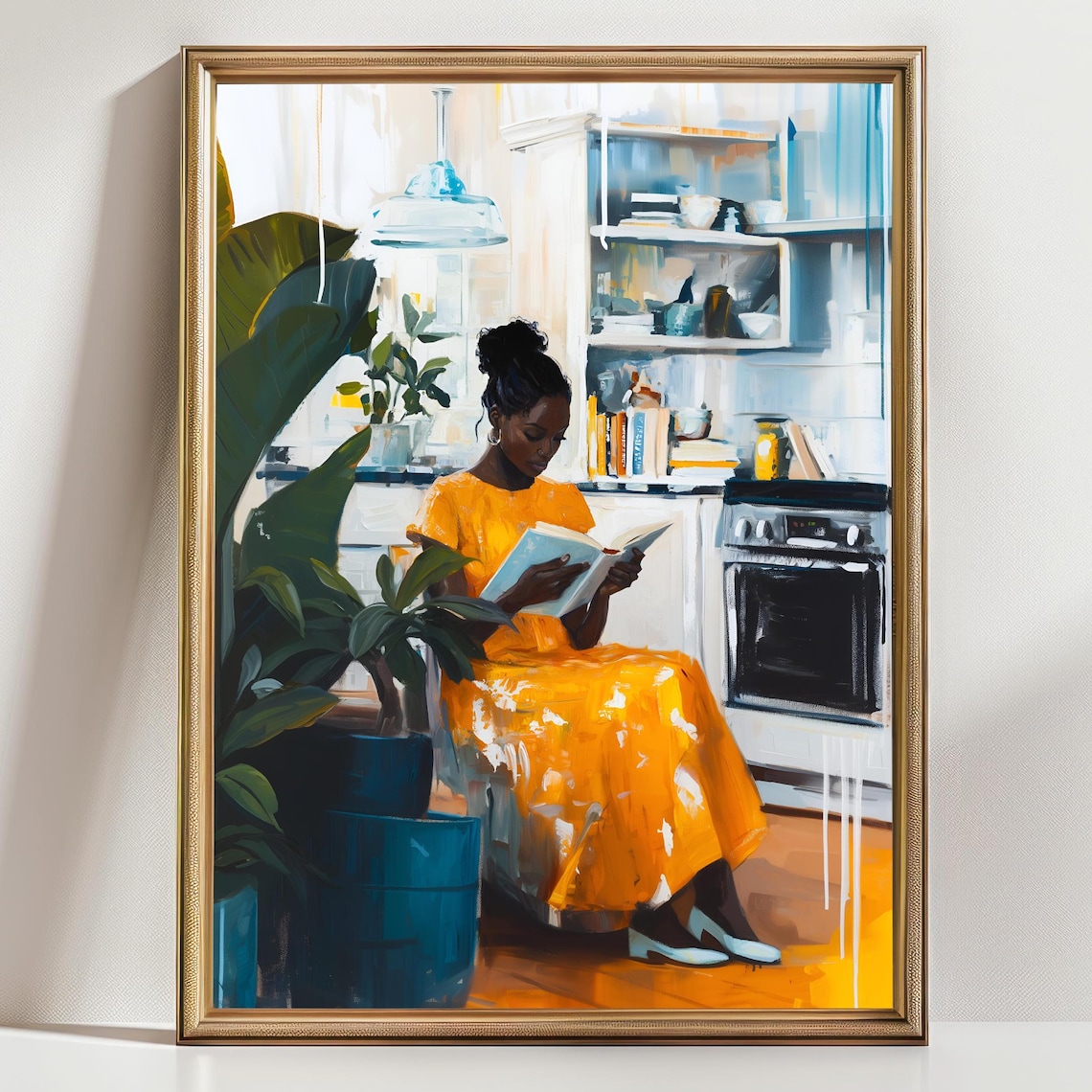Black Woman Reading, Henri Matisse Style African American Art, Vibrant ...