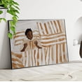 Black Woman Reading In Bed Striped Figurative Cozy Abstract, Unframed ...