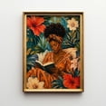Black Woman Reading and Gouache Floral Poster Unframed Paper Print ...