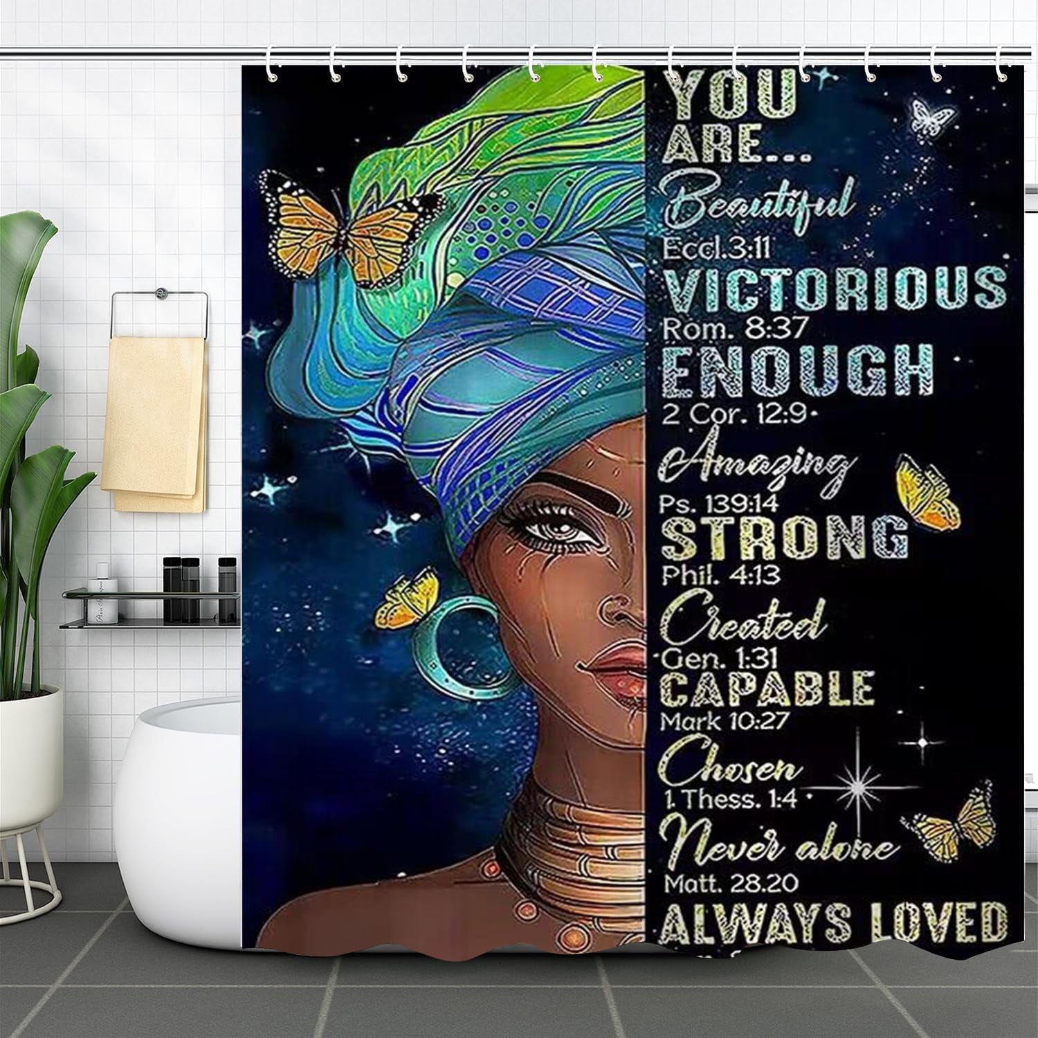 Black Woman Shower Curtain African American Fashion Afro Black Girl ...