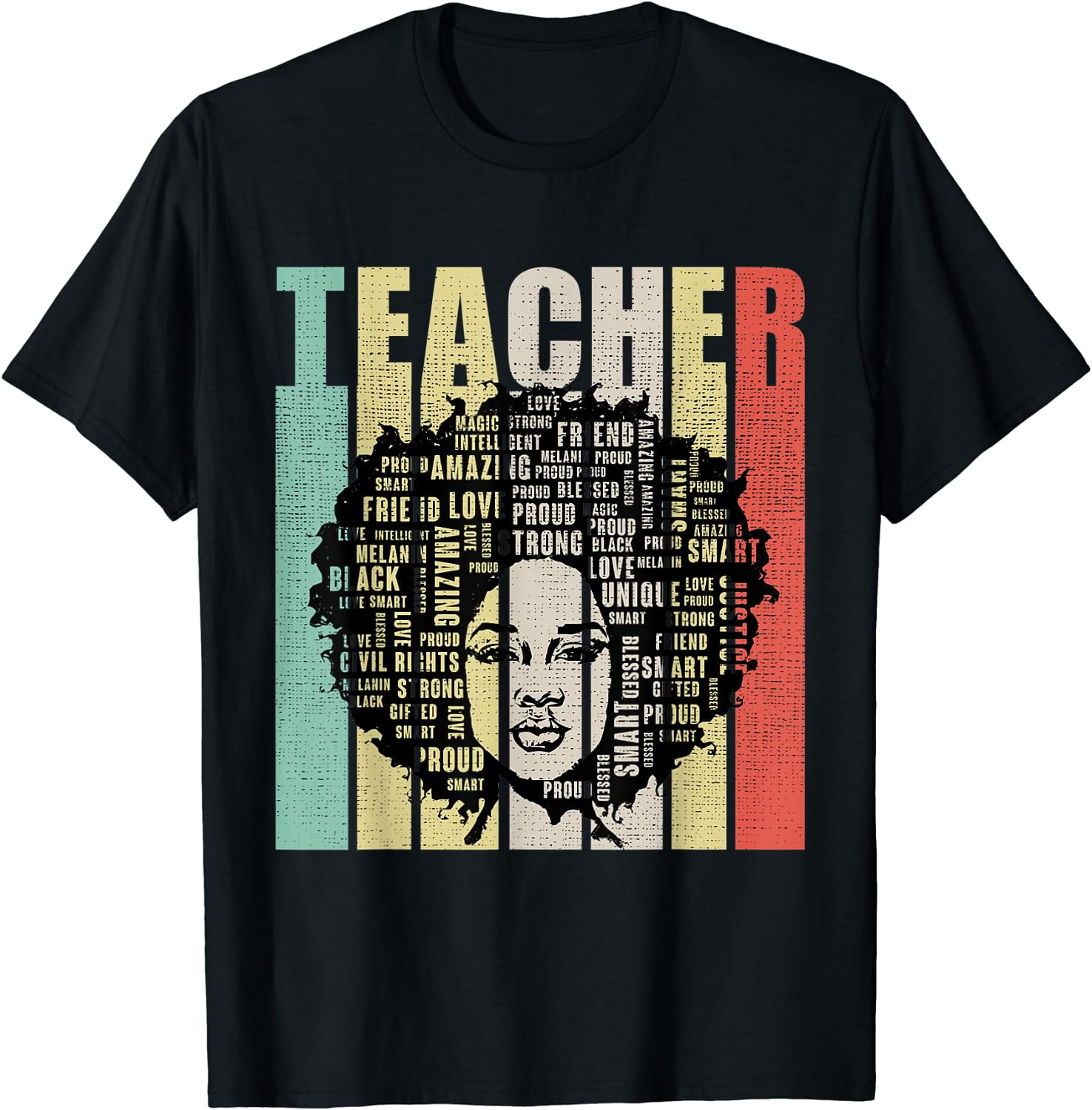 Black Woman Teacher Afro Black History Month Vintage T-Shirt - Walmart.com