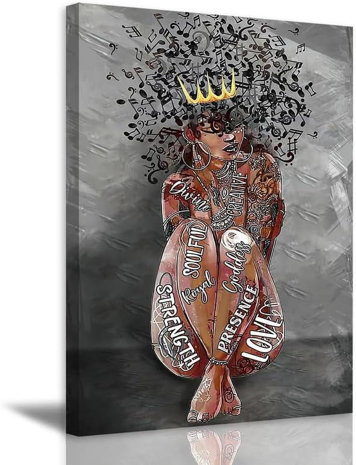 Black Woman Wall Art Inspirational Black Girl Wall Decor Trendy African American Wall Art Framed ...