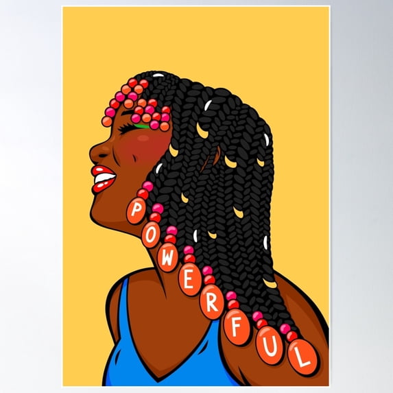 Black Woman With Strong Braids Poster Wall Art Modern Wall Decor For ...