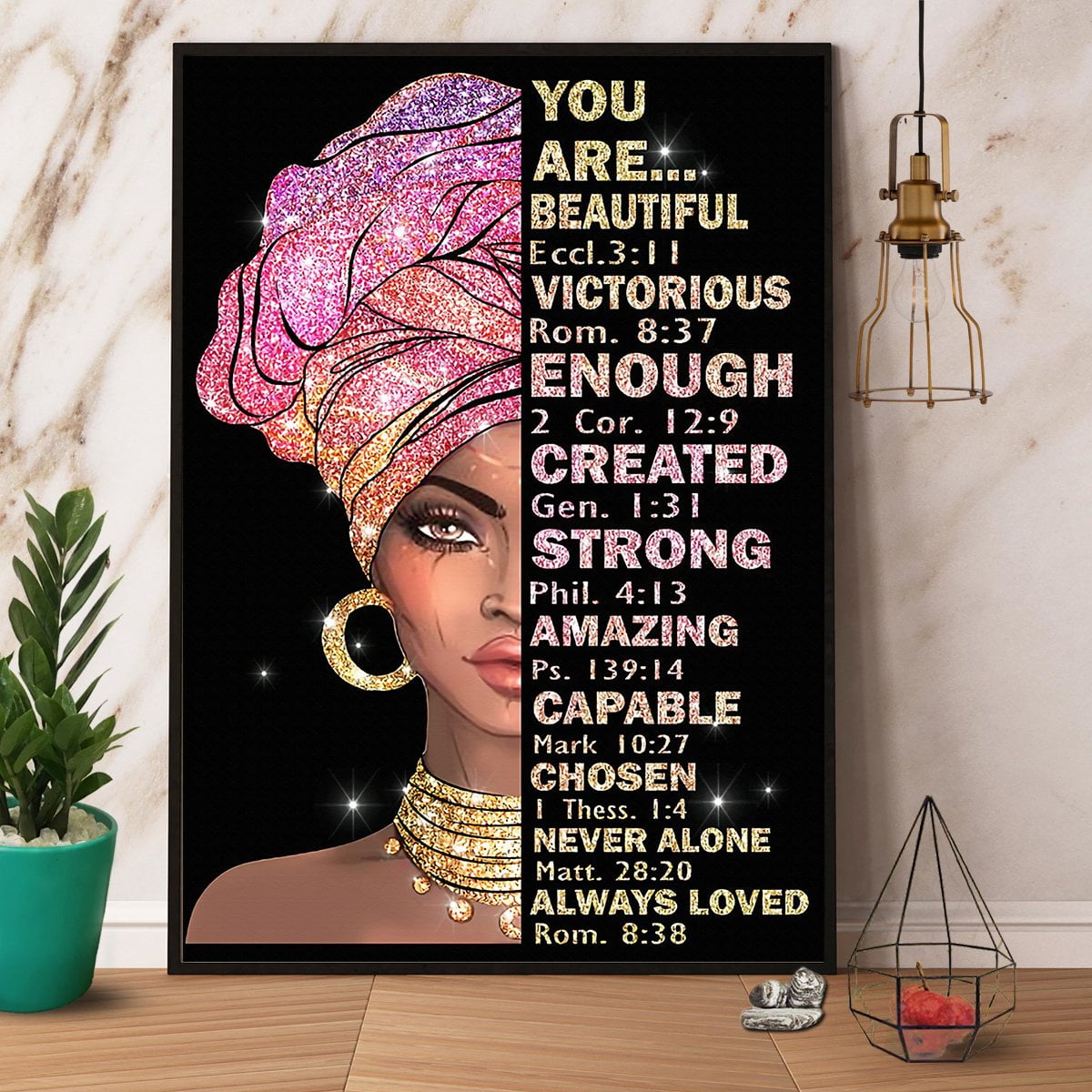 Black Woman You Are Beautiful Paper Poster No Frame Matte Wall Art ...