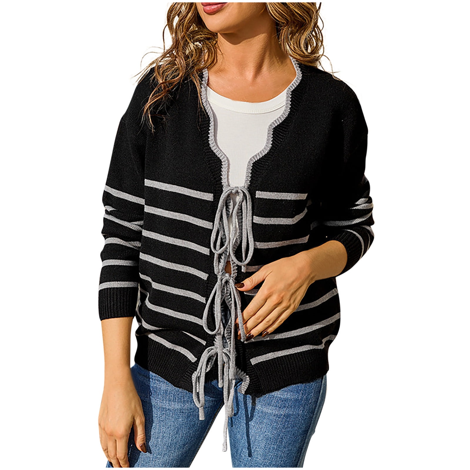 Black Womens Long Sleeve Color Block Jacket Shacket Outerwear for ...