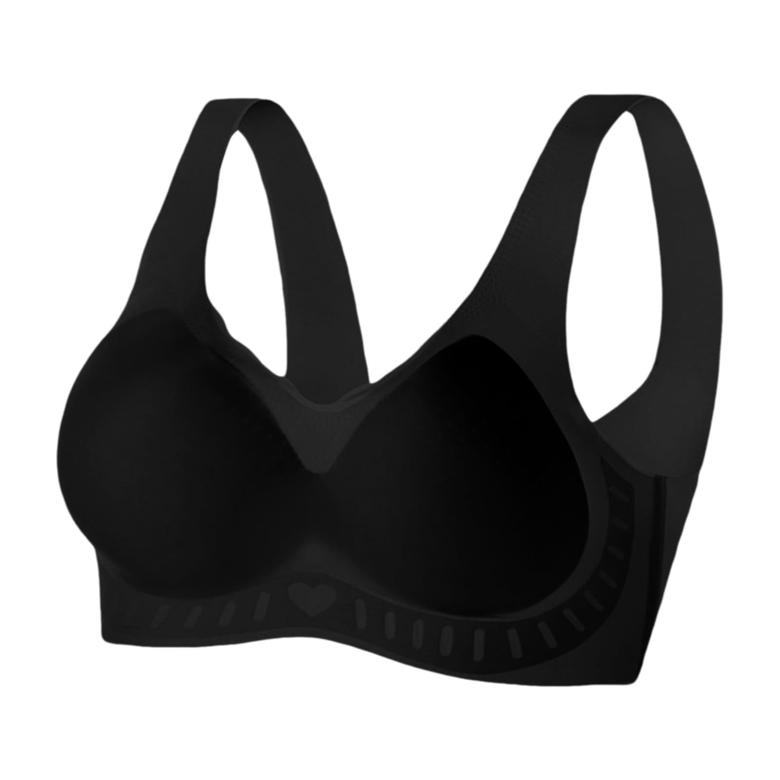 Black Women Button Top Bras for Women Spandex Loose Fit Thin Seamless ...