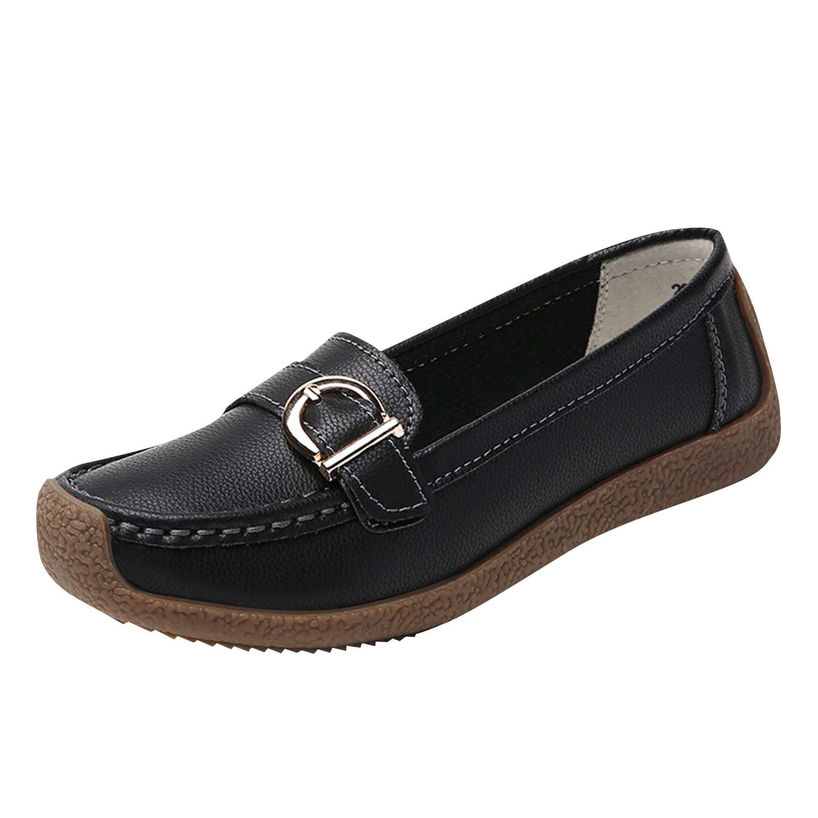 Black Women Fashion Versatile Soft Sole Loafers For Spring Summer ...