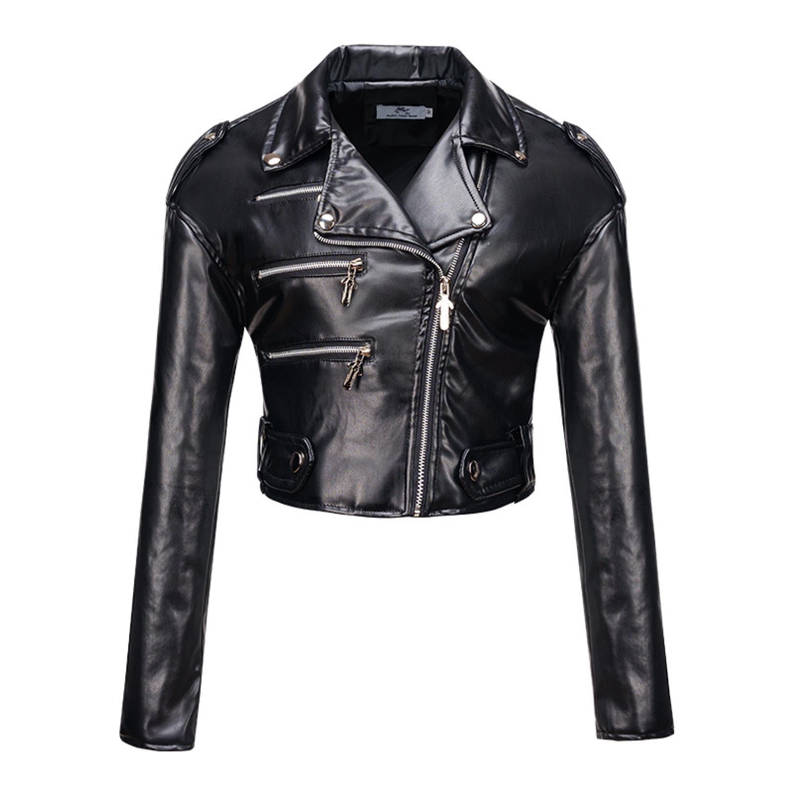 Black Women Going Out Zip Up Long Sleeve Jackets Coat for Teen Girls ...